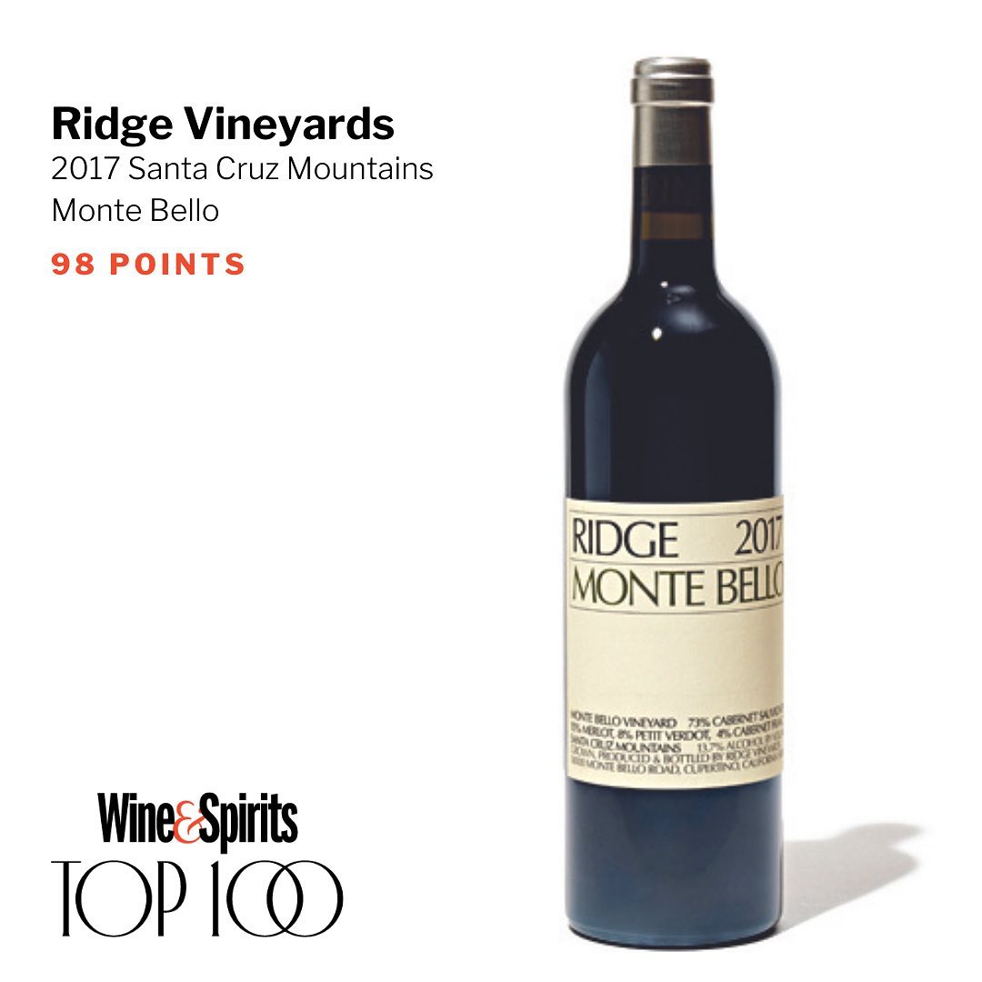 Ridge Earns Two Awards in Wine & Spirits' Top 100 - Ridge Vineyards